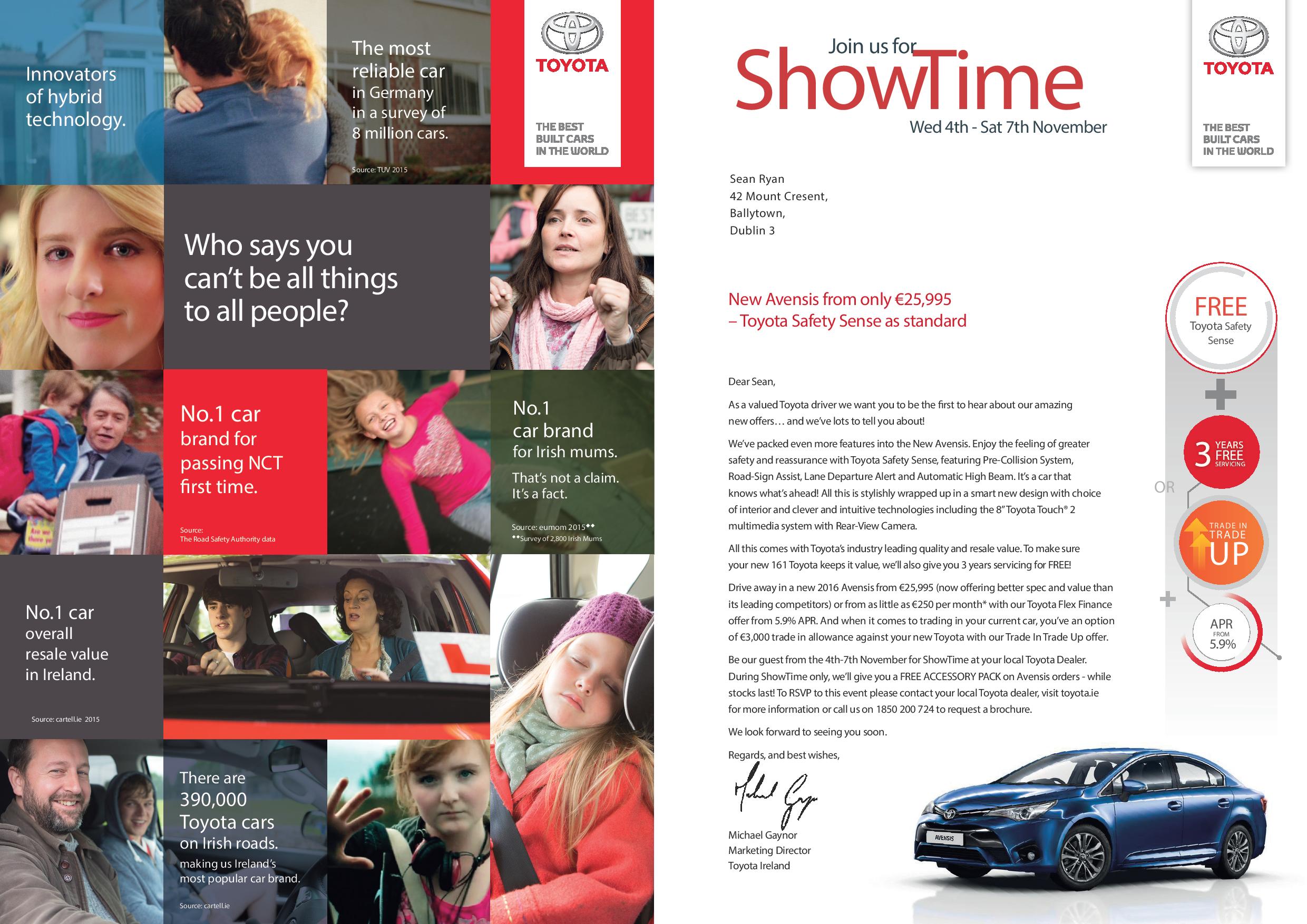 Toyota – Retention Letters – Chris Kennedy